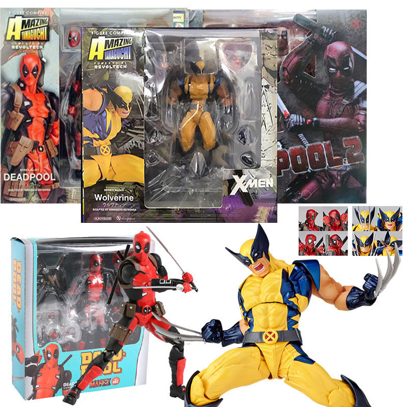 Marvel Model Deadpool & Wolverine Action Figure SHF Deadpool Mafex 082 ...