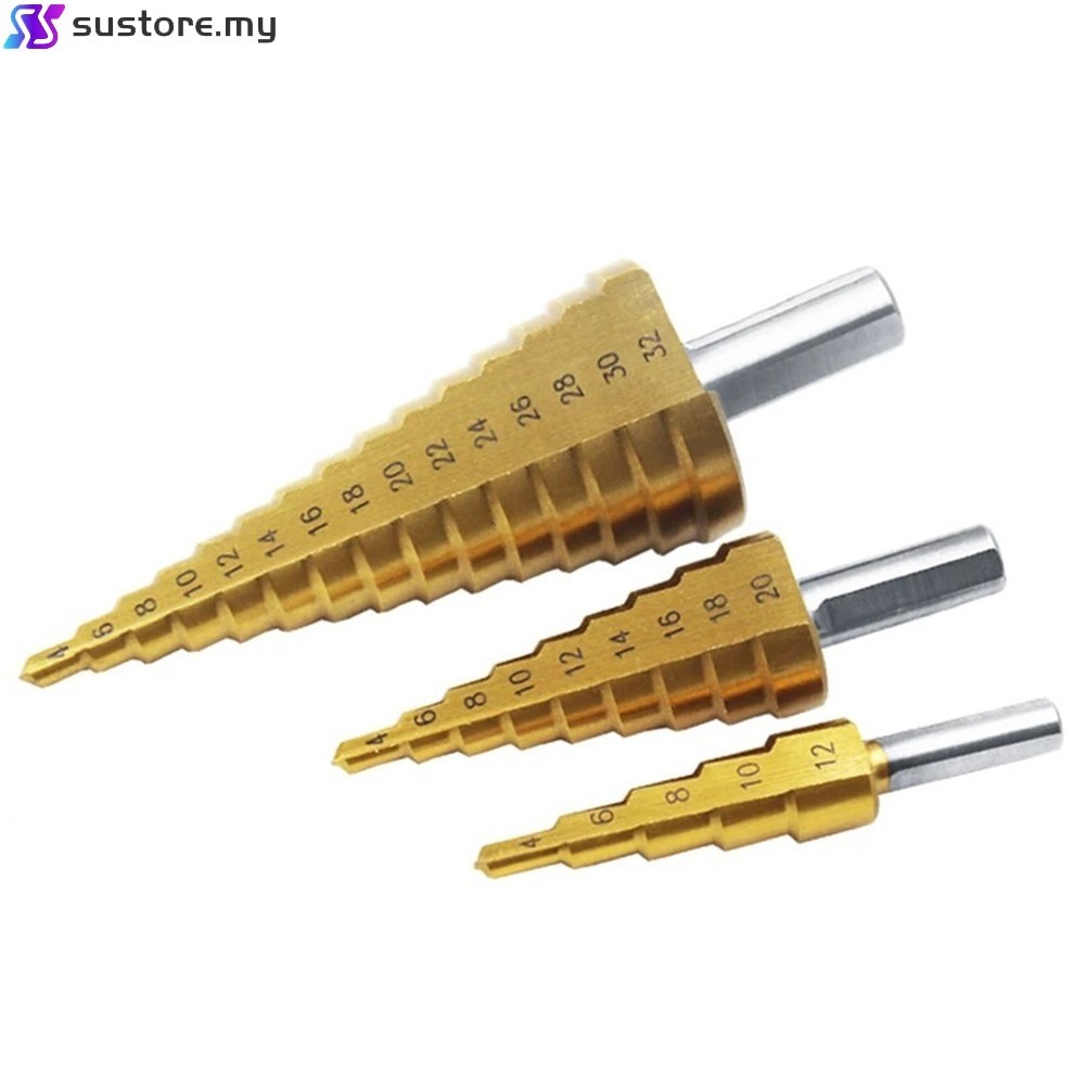 [Super]HSS Steel Step Cone Titanium Coated Metal Drill Bit Hole Cutter ...