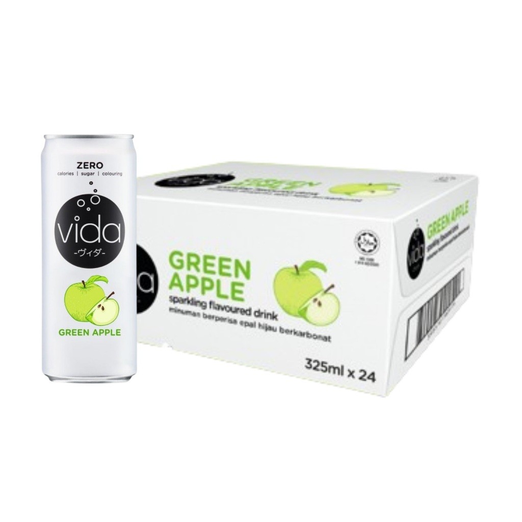 Vida Sparkling Zero Green Apple (325ml x 24's) | Shopee Malaysia