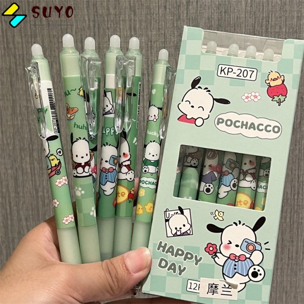 SUYO Pochacco Gel Pen, Plastic Writing Supplies Cartoon Black Gel Pen ...