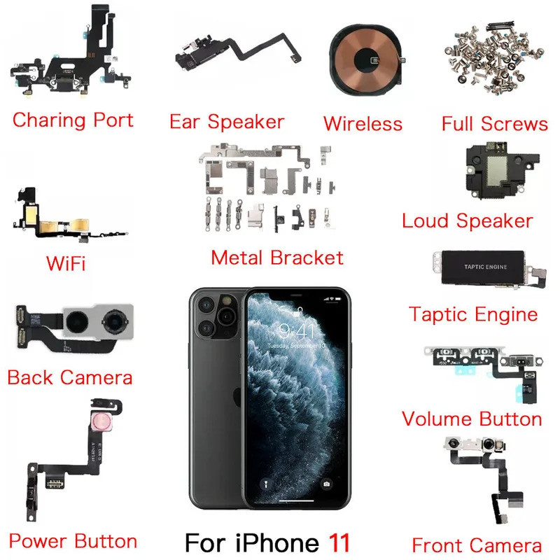 Internal Flex Parts for iPhone 11 Front Camera Power Volume Button Loud ...