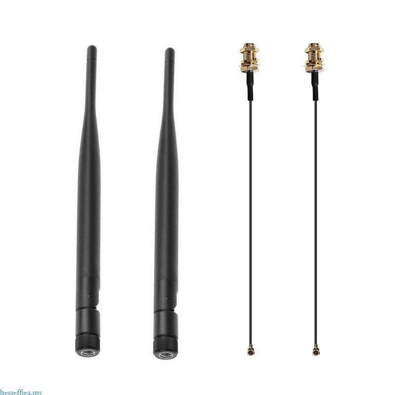 beste Wifi Antenna Set 2 x 6dBi Dual Band for M 2 IPEX MHF4 U fl Cable ...