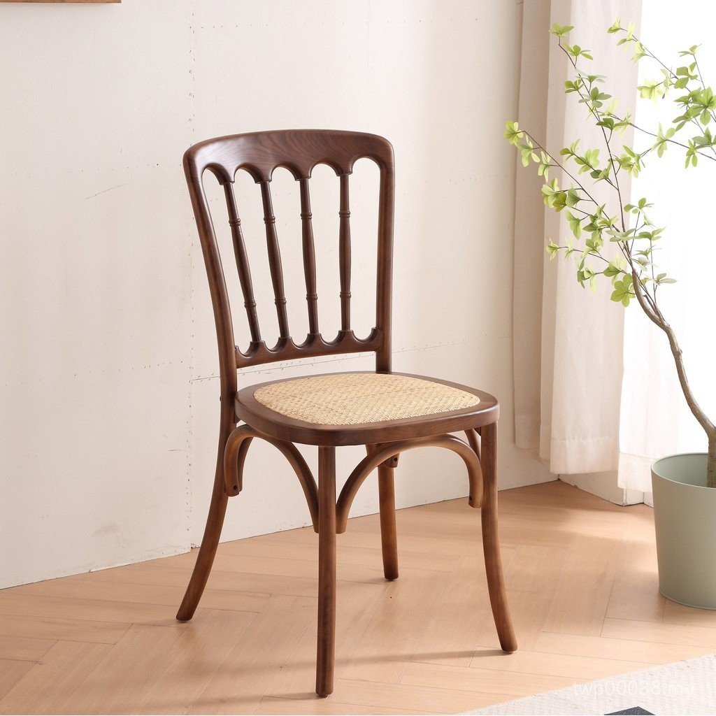 Kerusi makan kayu pepejal Amerika Rumah kerusi rotan retro restoran ...