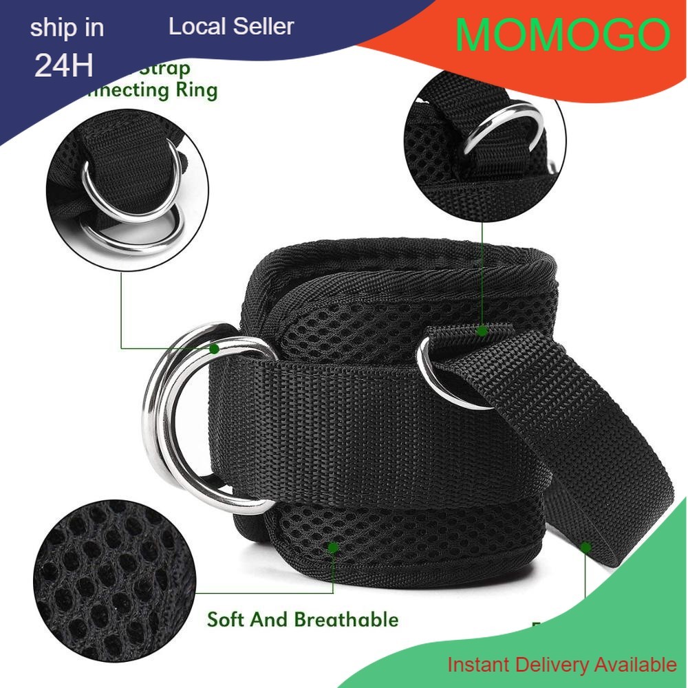 Adjustable Fitness Ankle Cuffs 4 D-Ring Ankle Straps for Cable Machines ...