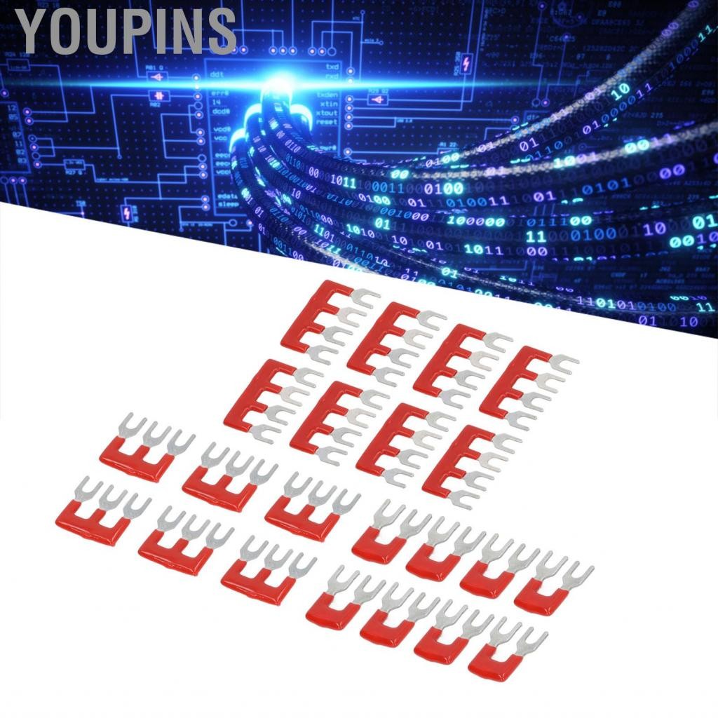 Youpins Fork Type Terminal Strips Copper Conductor Jumper Block for ...