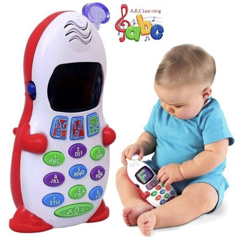 LED light Screen Baby Toddler Phone toys Aptitude ABC tois mainan music ...