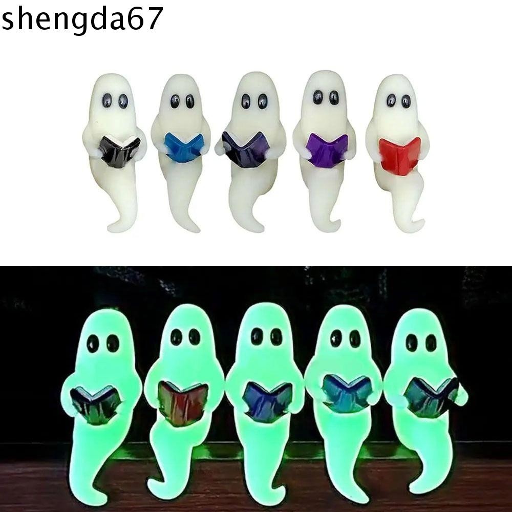 SHENGDA Mini Ghost Figurines, Glow In The Dark Luminous Glowing Ghost ...