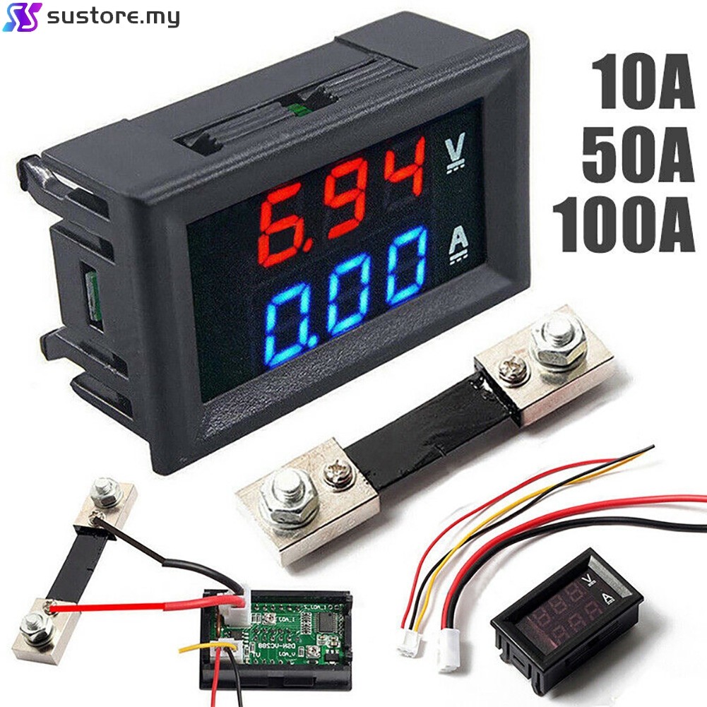 [Super] 10/50/100A Voltmeter Ammeter LED Dual Digital Volt Amp Meter ...