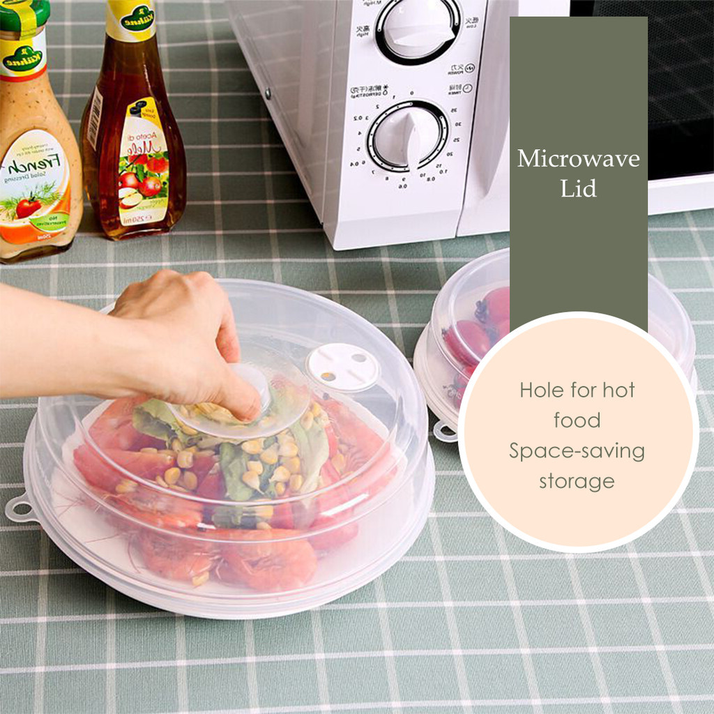 Mojomore Clear Plastic Microwave Food Cover Plate Lid Vented Splatter ...