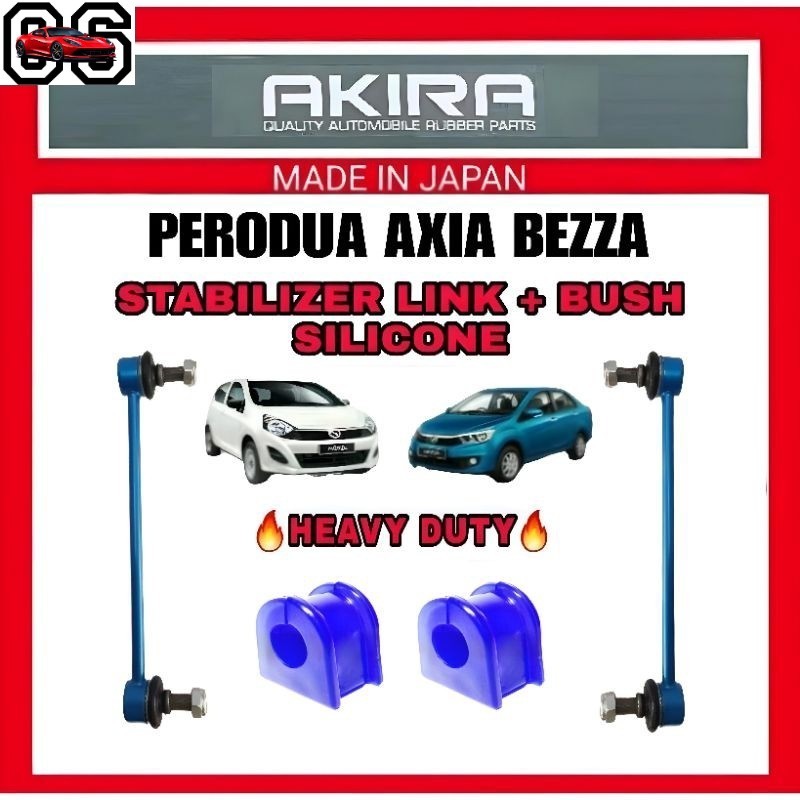 CS HEAVY DUTY PERODUA AXIA BEZZA FRONT STABILIZER LINK + BUSH SILICONE ...