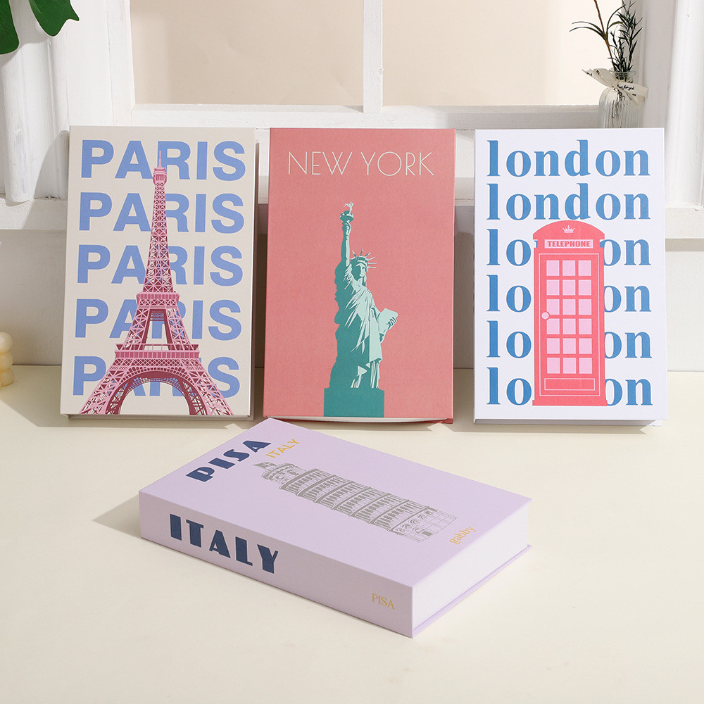 Simple Famous City Fake Book Decoration Book Decoration Bookcase ...