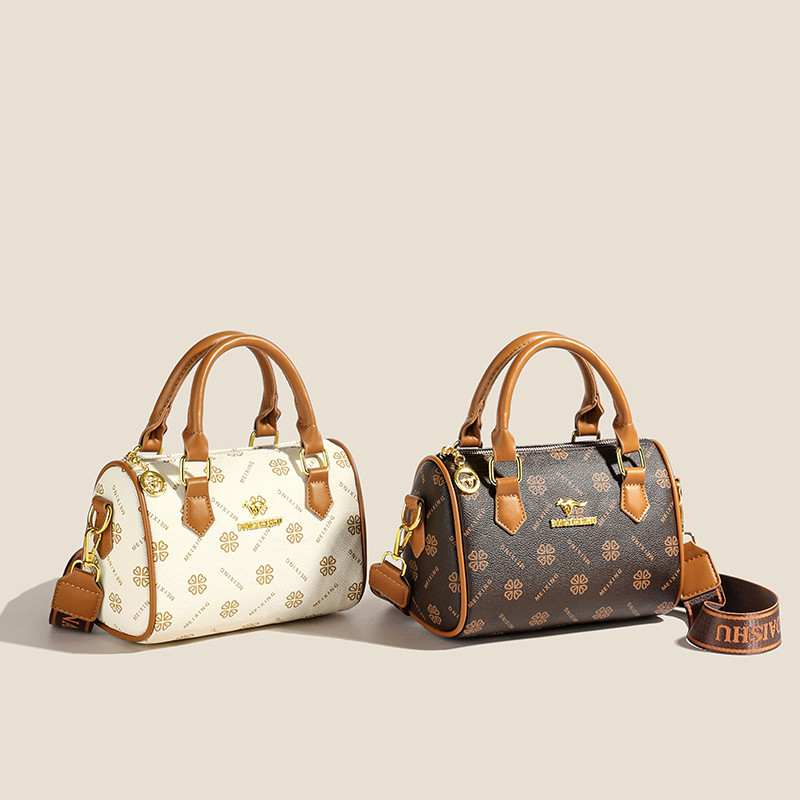 Boston Handbag Ladies Retro Shoulder Bag Large Capacity Multi-Layered ...