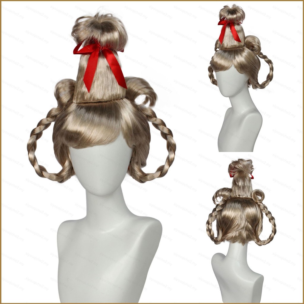 333 The Grinch Cindy Lou Cosplay Wig Artificial scalp Anime Hair Woman ...