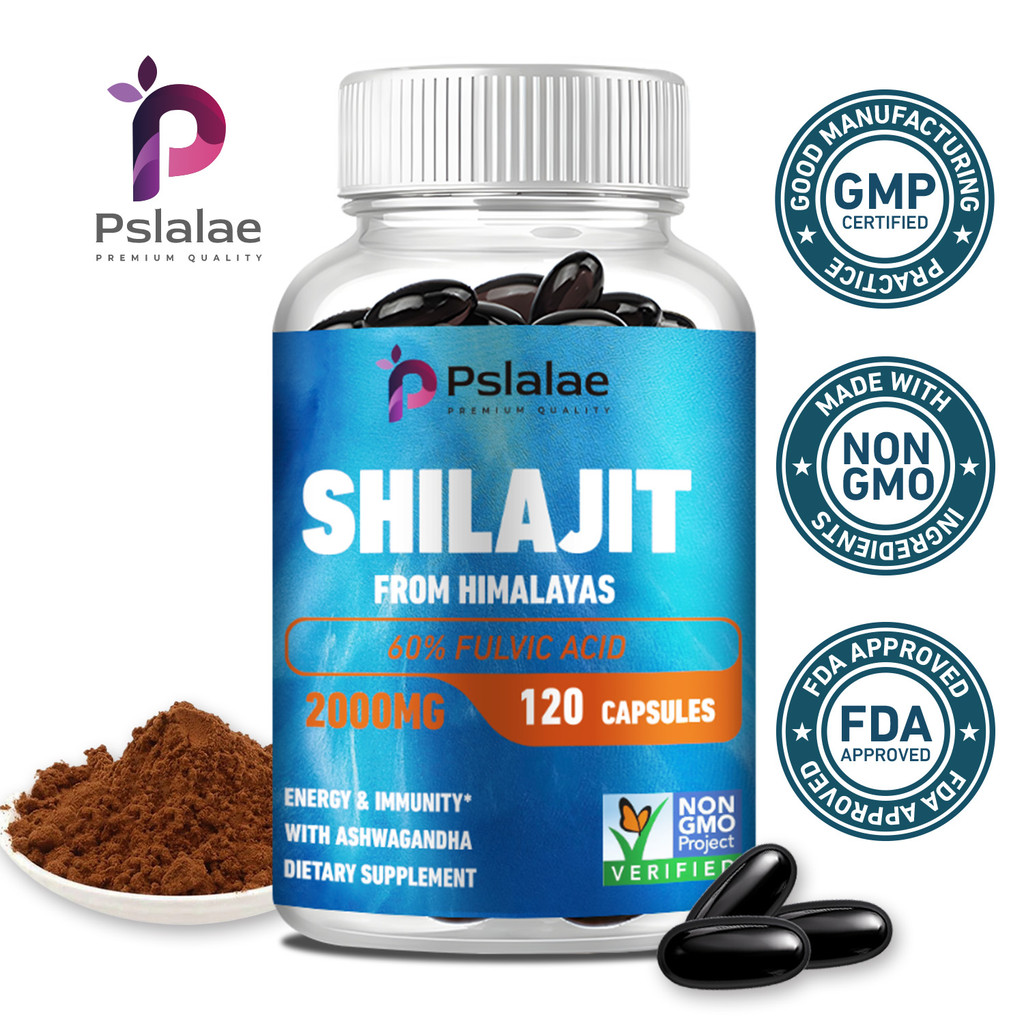 Pslalae Shilajit Capsules 2000mg Pure Himalaya Organic with 85+ Trace ...