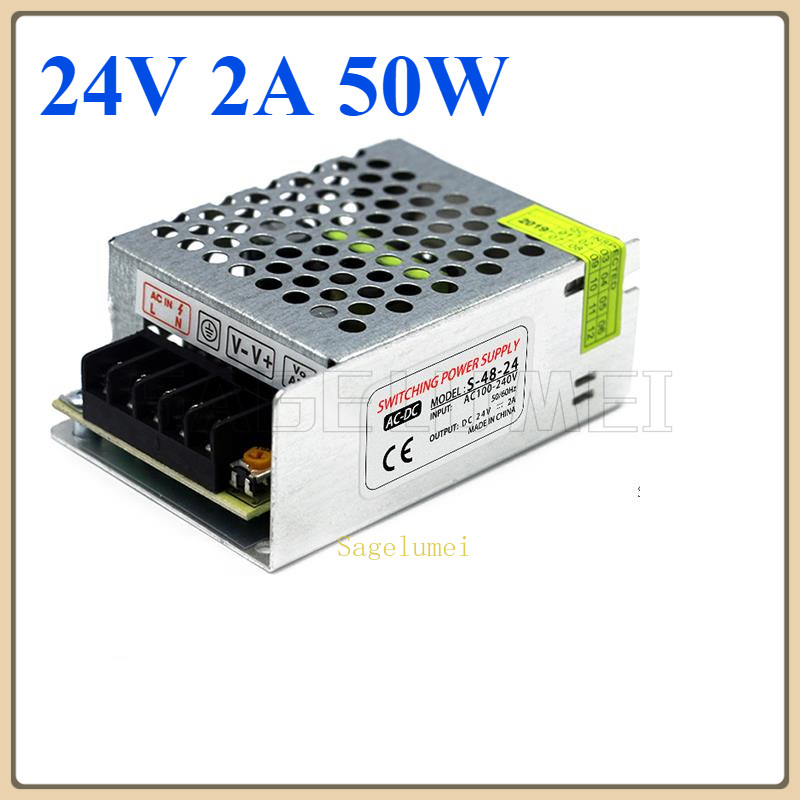 DC 24V 2A 50W Aluminum Case Driven Voltage Converter Transformer Switching Power Supply DC ...
