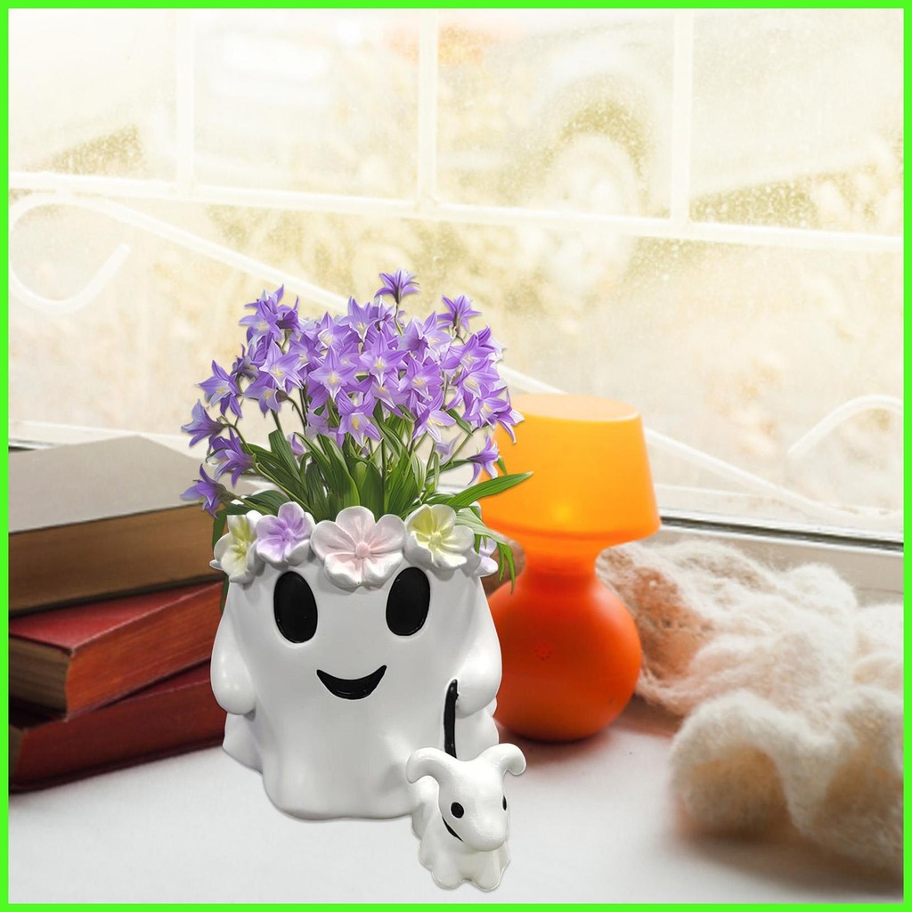 Ghost Planter Halloween Cute Planter Resin Cactus Pot For Halloween ...