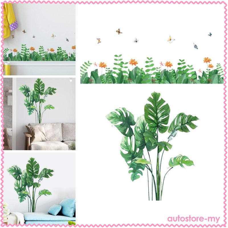 [AutostoreMY] Green Plant Wall Sticker Wall Decor for Classroom TV ...