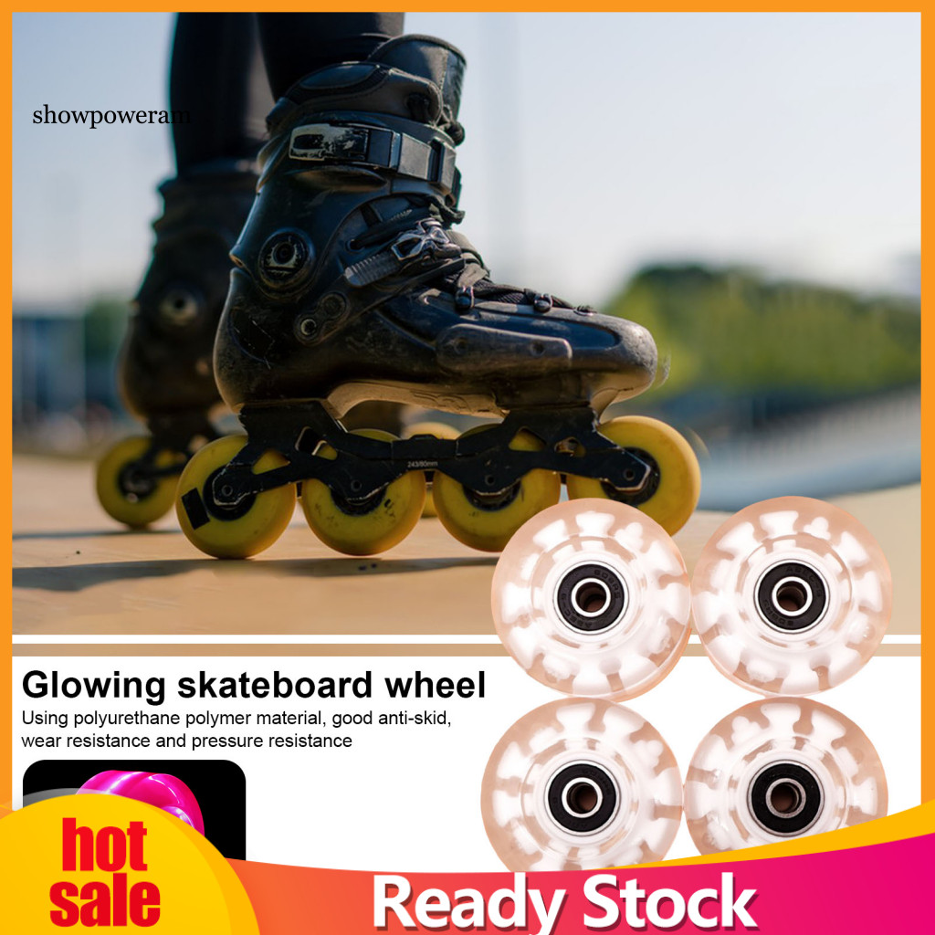 SPM Skateboard Wheels Comfortable Skating Wheels 4 Pack Light Up Roller ...