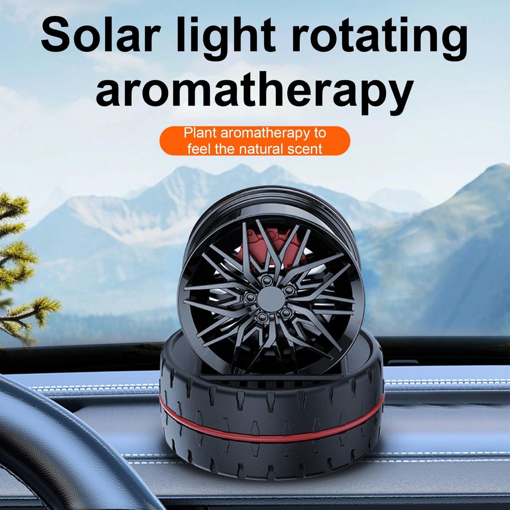 Automatic Solar Power Rotating Wheel Car Perfume Auto Alloy Automatic ...
