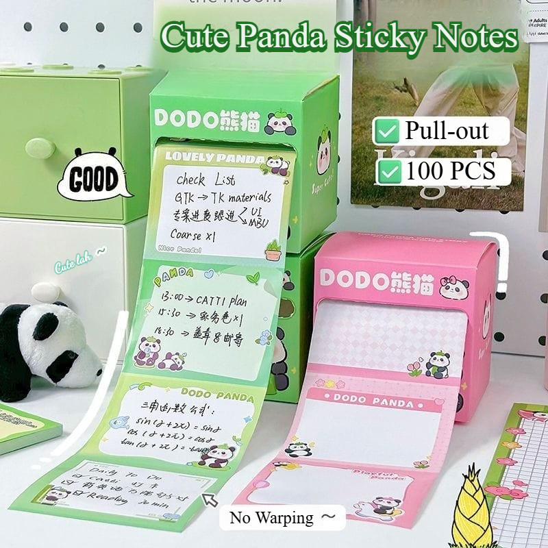 Nota Lekat🎀Panda Pull-Out Sticky Note Pull Type Cartoon Paper Student ...