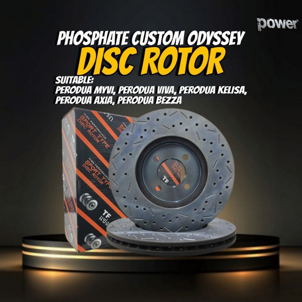 🔥 ORIGINAL TF SLOTTED & DRILLED DISC ROTOR (FRONT)FOR CUSTOM ODYSSEY ...