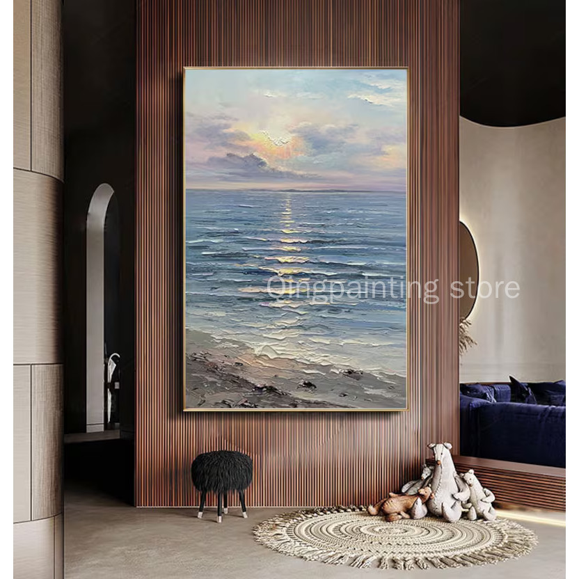 Original Oil Painting on Canvas Sea Landscape Painting,Large Wall Sky ...