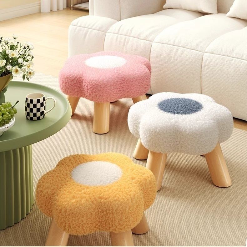 Stool Flower Household Cloud Bench Sofa Living Room Influencer Cute Children Cute Girls Bedroom ...
