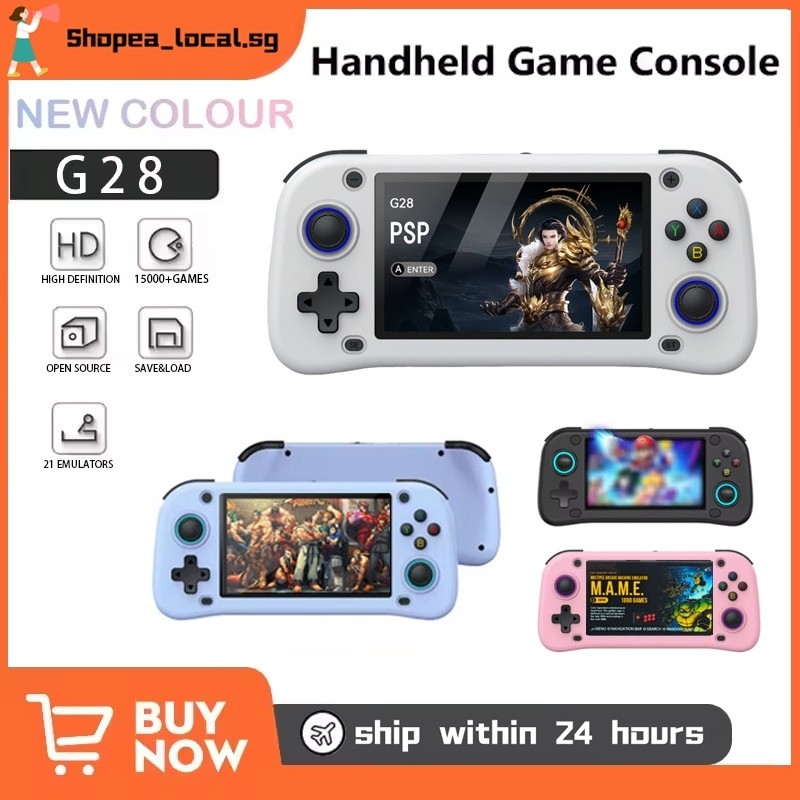 [SG] G28 64GB Retro Handheld Game Console Machine Open Source Handheld HD Big Screen Portable ...