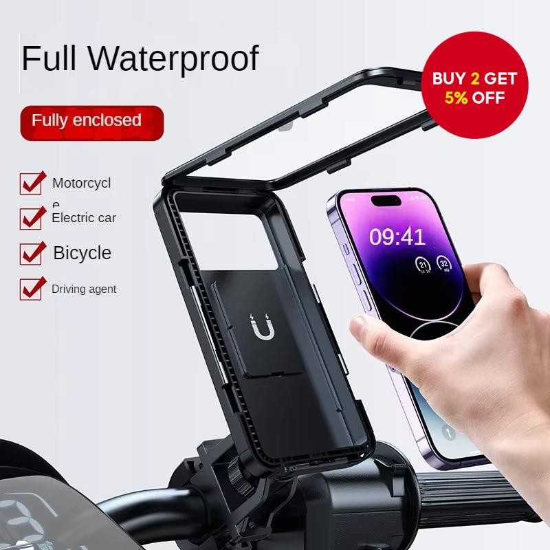 Universal Waterproof Bicycle Mobile Phone Holder Motorcycle Stands 360 ...