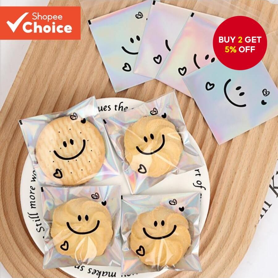 20 Cookies Biscuit Packaging Bags Laser Bags Cute Ziplock Bags ...