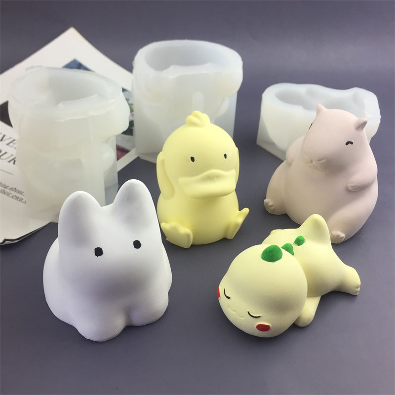 Cartoon Capybara Milk Dragon Psyduck Rabbit Silicone Mold Mousse Cake ...