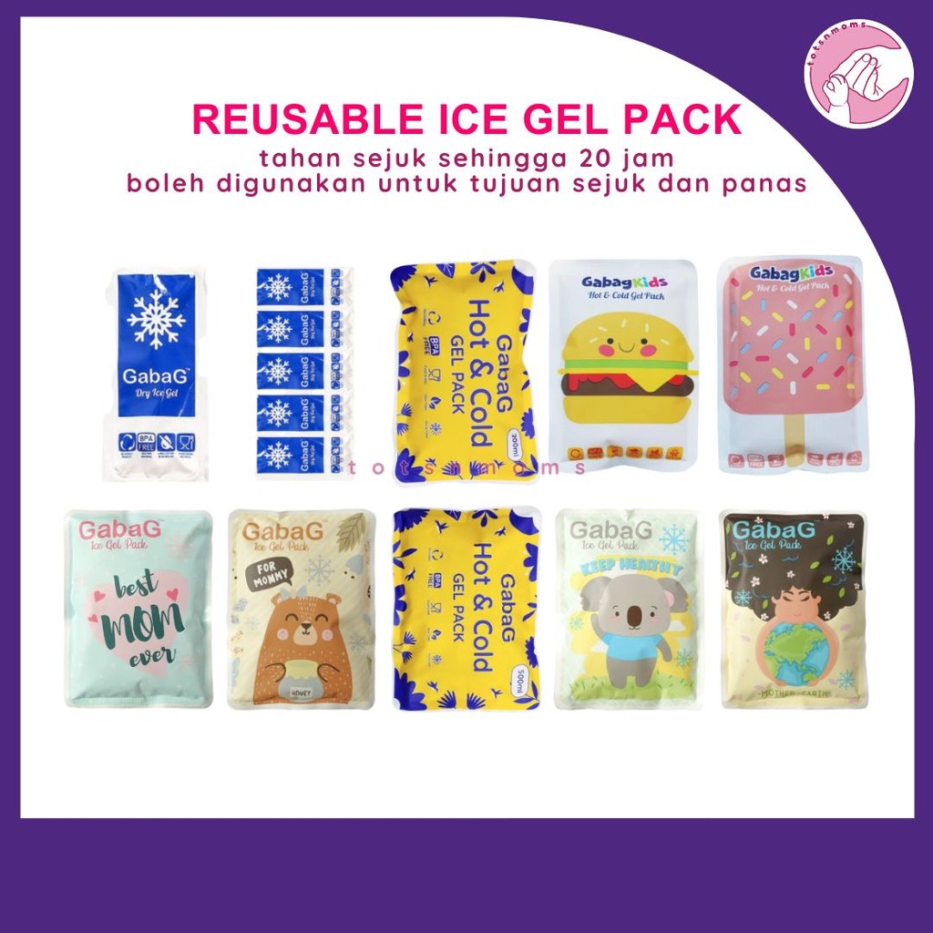 Gabag Hot & Cold Ice Gel Pack for Breastmilk | Dry Ice Pack Gel ...