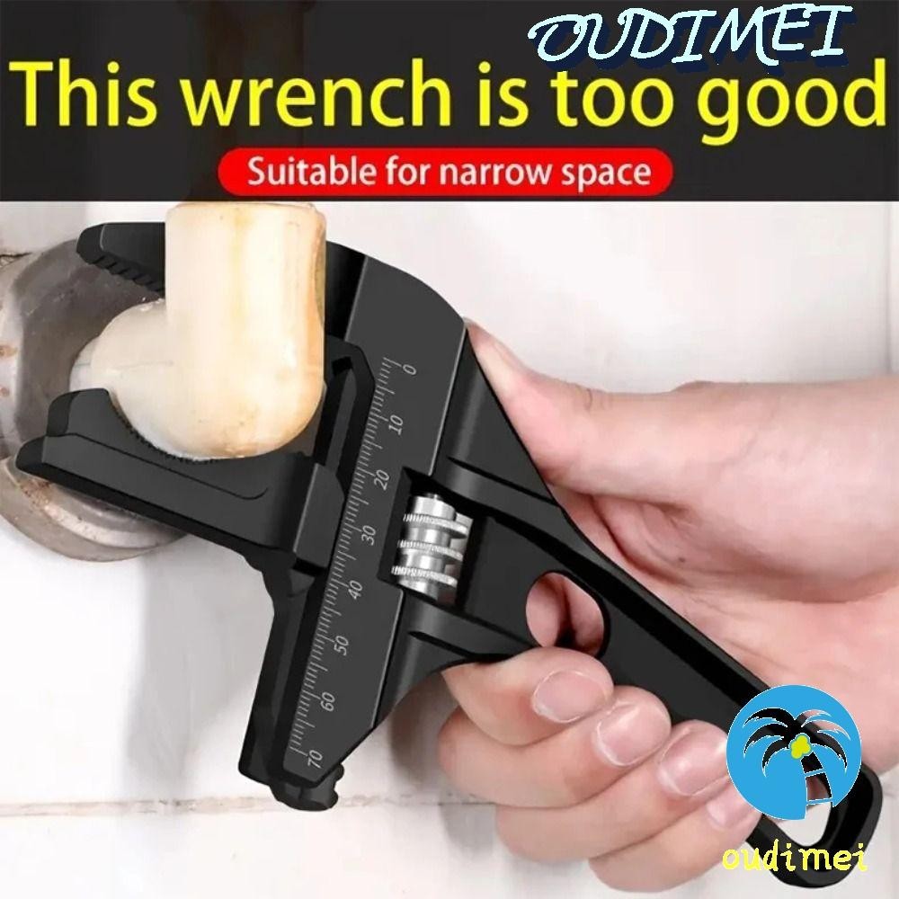 OUDIMEI Adjustable Spanner, Short Handle Large Opening Bathroom Wrench ...
