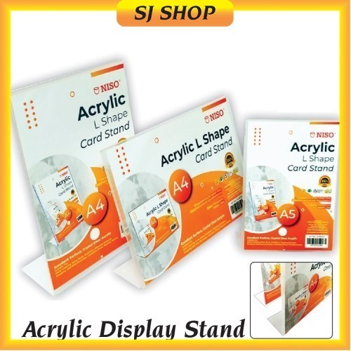 Acrylic Display Stand A6 A5 A4 | L-Shape T-Shape Display Stand | L ...