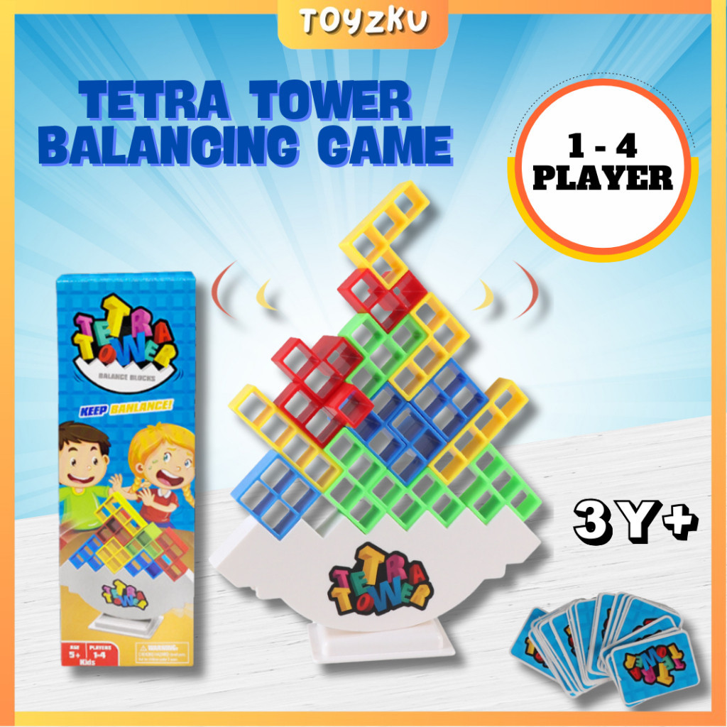 Tetra Tower Balancing Game Permainan Menyeimbangkan Menara Tetra Stacking Blocks Balance Puzzle ...