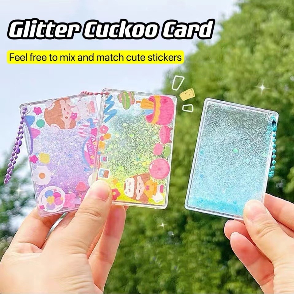DIY Cuckoo Transparent Glittering Quicksand Card / Guka Keychain ...