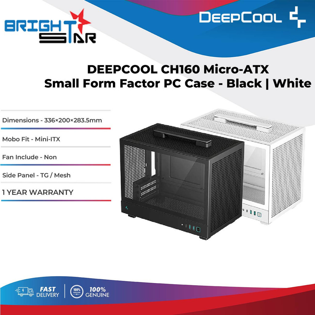 DEEPCOOL CH160 Mini-ITX Small Form Factor PC Case - Black | White ...