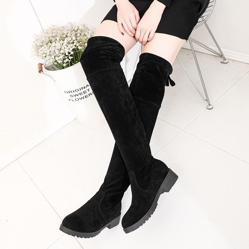 Size 35-42 Women's Fashion Martin Boots Suede Flat Shoes Low Heel Over ...
