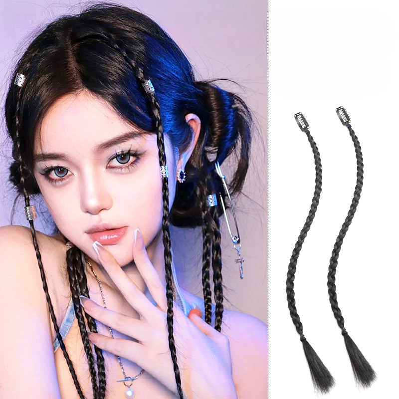 Wig ponytail box braids Spice girl wind highlight twist fist hanging ...