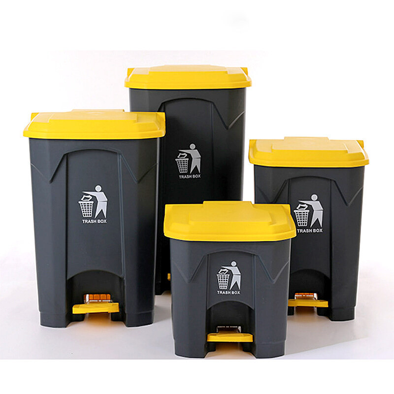 Plastic Commercial Dustbin Big With Foot Pedal Cover Kitchen Trash Can ...