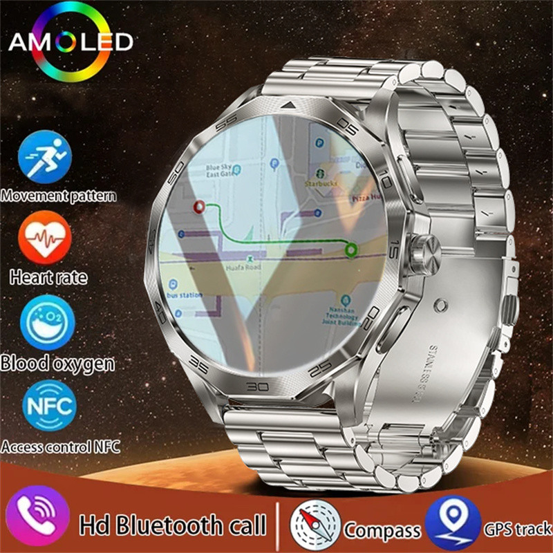 New Men Compass Smartwatch Bluetooth Call GPS Track 400+ Free Dial 1.85 ...