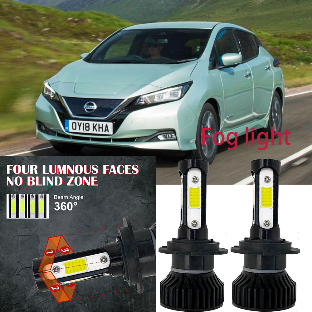 For Nissan Leaf (ZE1) 2017-2023 (Fog Lamp) -Front LED LAI V4 Bulbs 6000K 12V-24V Bright White (1 ...