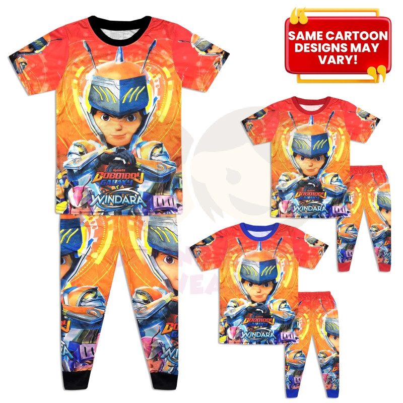 (1-11Y) Kids Full Print BOBOI WINDRA Microfiber Pajamas - Random Design ...