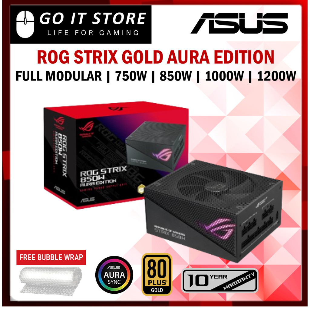 ASUS ROG STRIX AURA 750W / 850W / 1000W / 1200W PCIe Gen5 ATX 3.0 Full ...