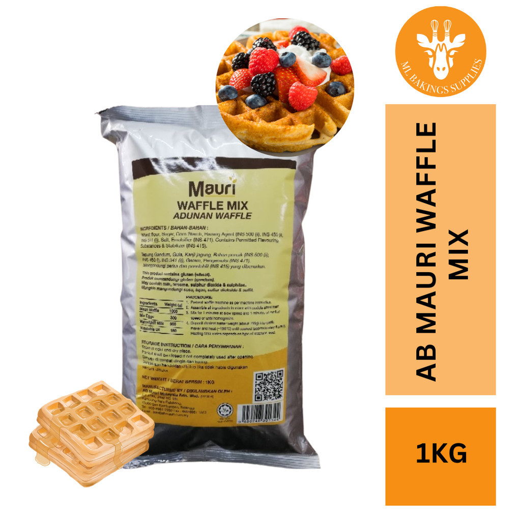 [READY STOCK] AB Mauri Waffle Mix-1KG 威化混合粉 Tepung Waffle Segera_ Aduan ...