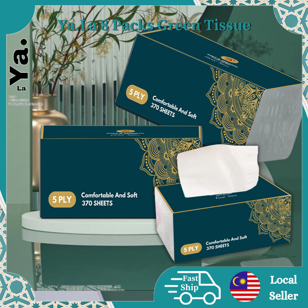 370 Sheets 5Ply 1 Packs Air-Cushion Face Tissue Paper Soft Facial ...