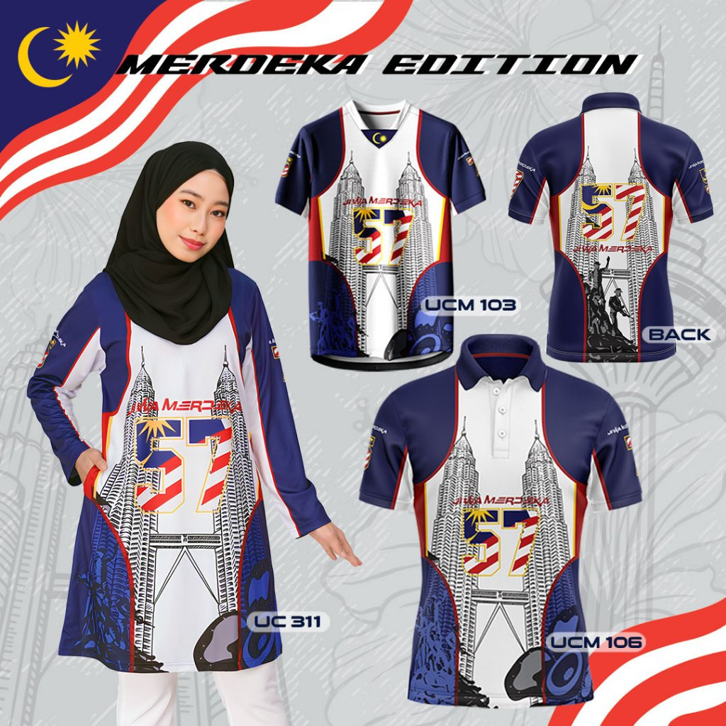 Jersey Merdeka 2024 Baju Sedondon Family Set/couple Set Murah Baju Biru ...