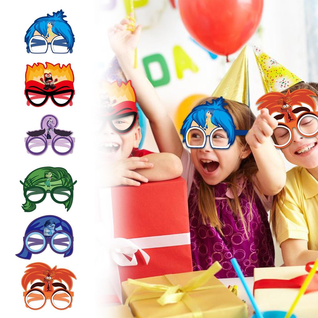 12pcs Inside Out 2 Paper Glasses Foldable Anime Characters photo props ...