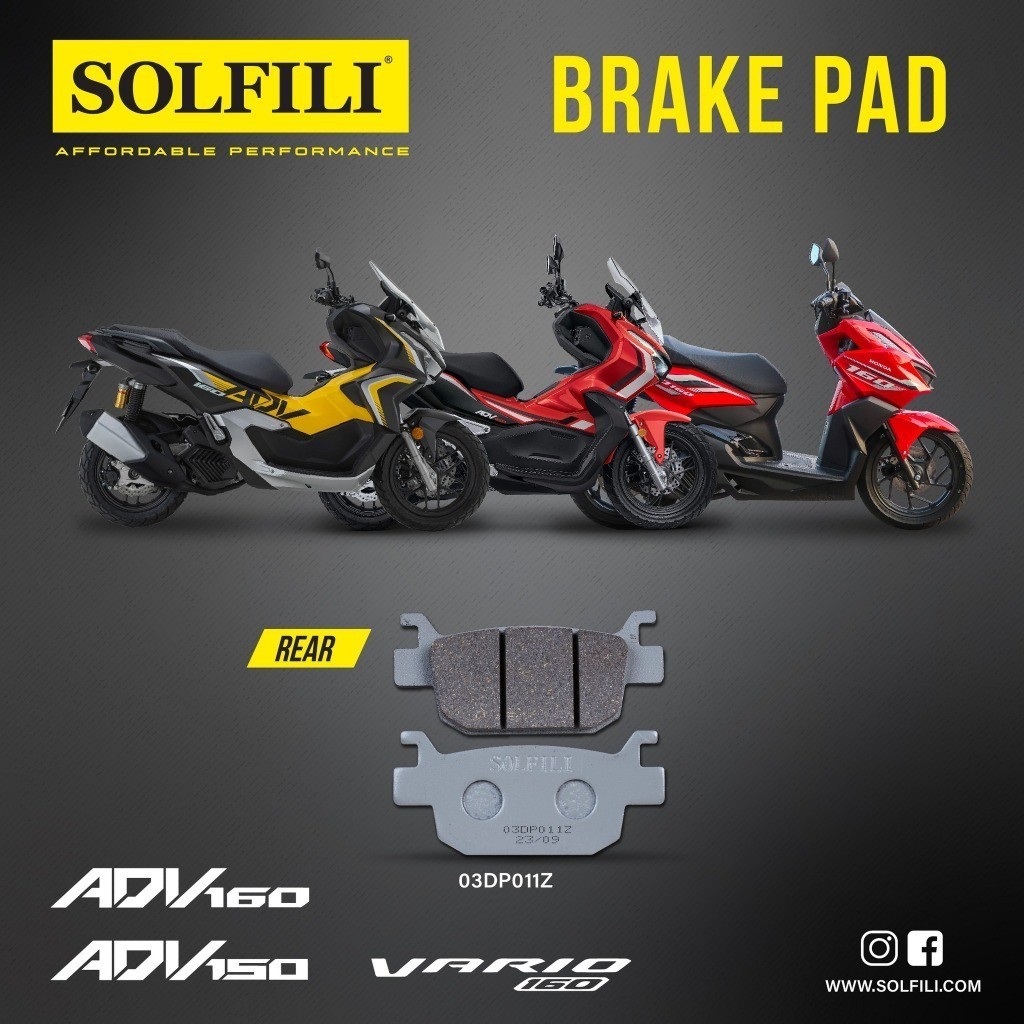 VARIO160 VARIO 160 DISC BRAKE PAD SOLFILI ( FRONT / REAR ) | Shopee ...