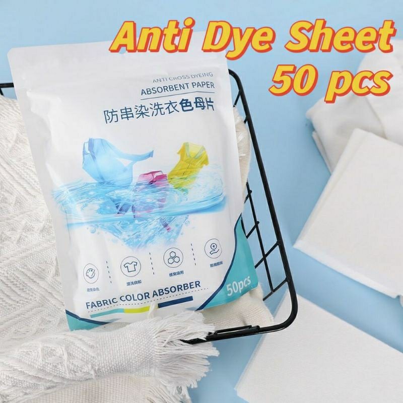 50pcs Anti Dye Paper Color Absorb Sheet Fabric Colour Absorb Washing ...